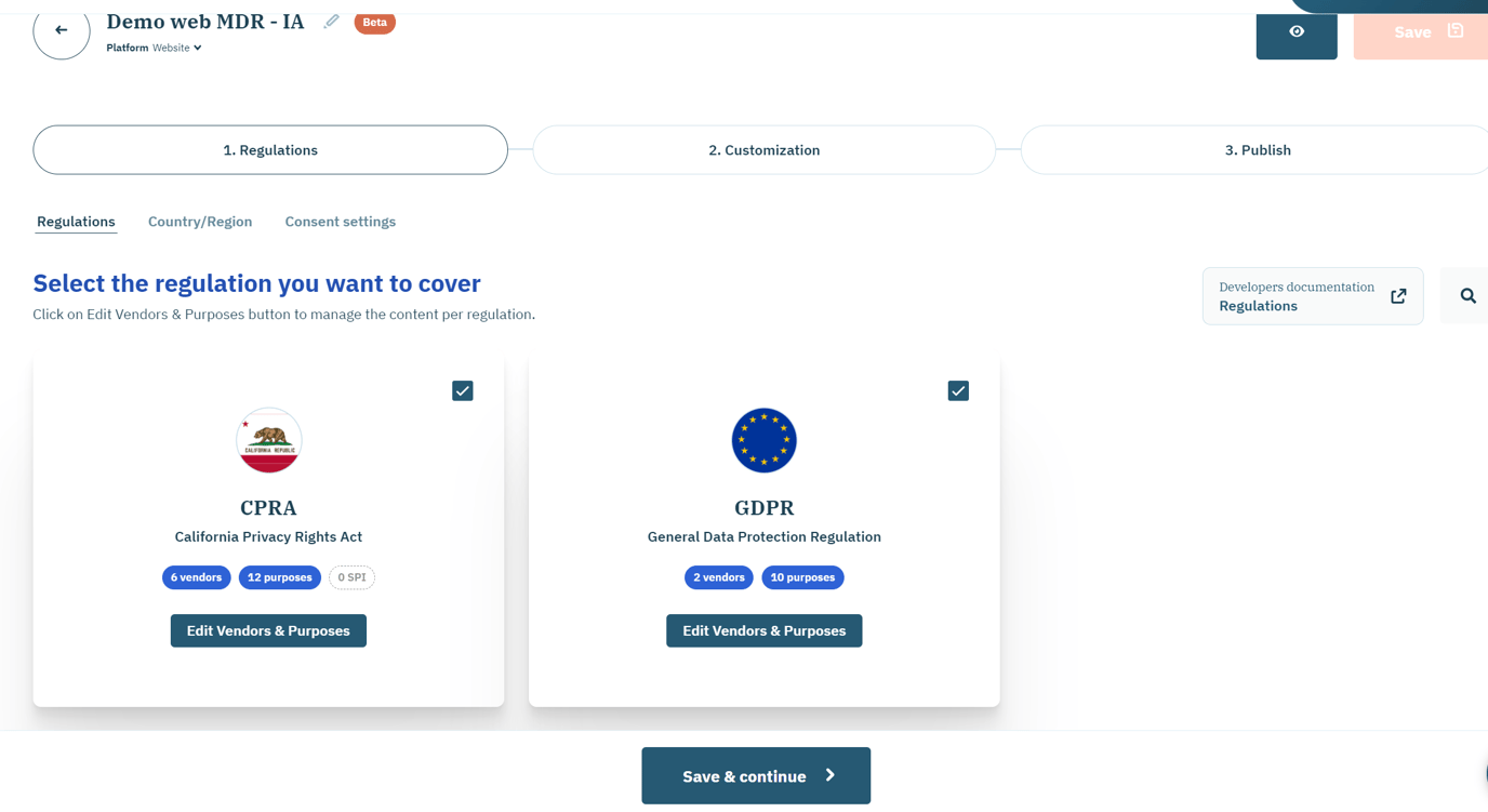 How to configure a notice for CPRA compliance?