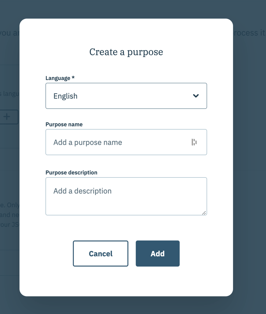 Create a custom purpose [NEW FLOW]