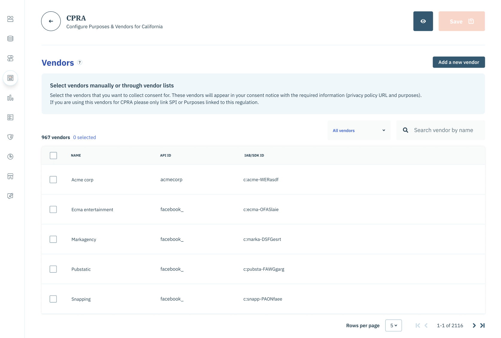 How to configure a notice for CPRA compliance?