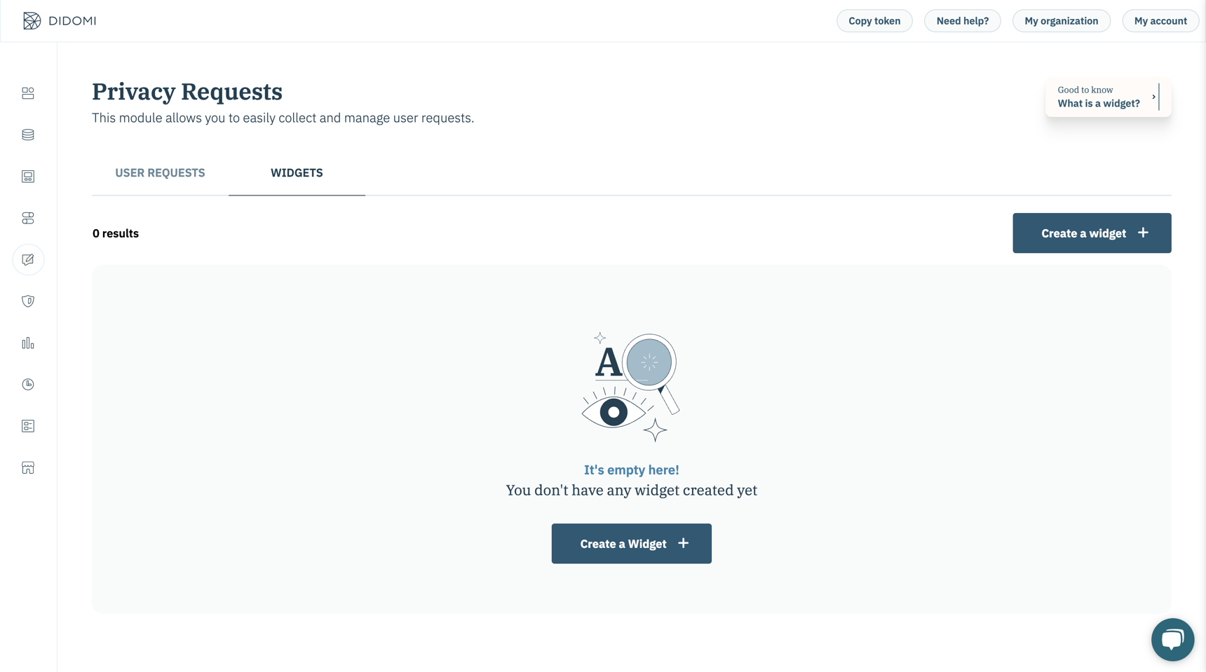 Manage my Privacy request widgets