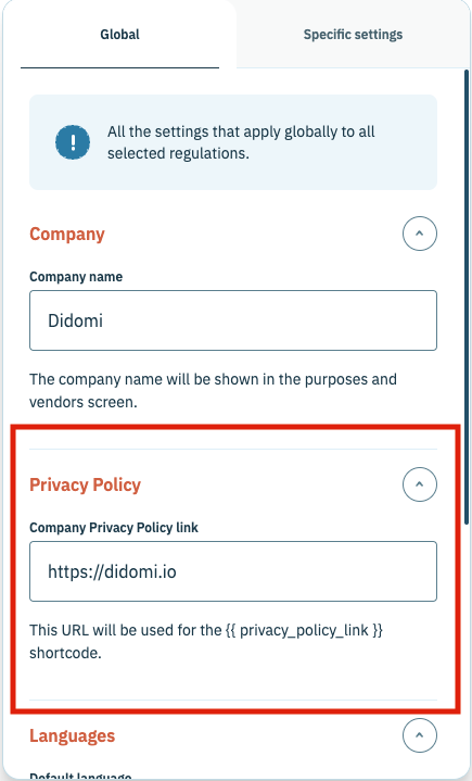 How to use Didomi text macros