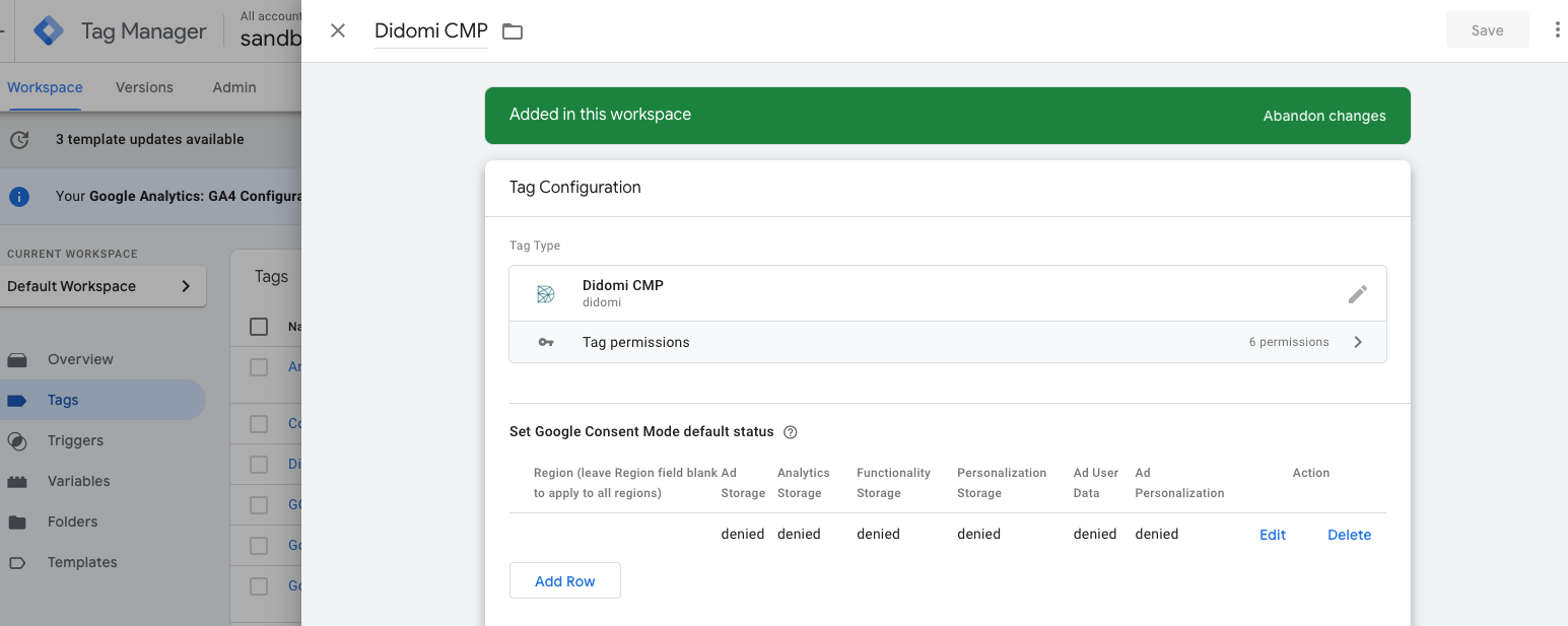 Configure Google Consent Mode with Didomi