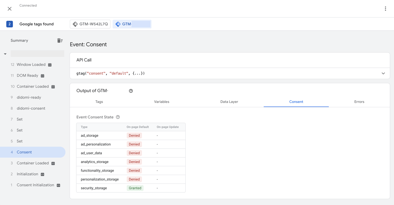 How to check your Google Consent Mode v2 basic implementation on web?