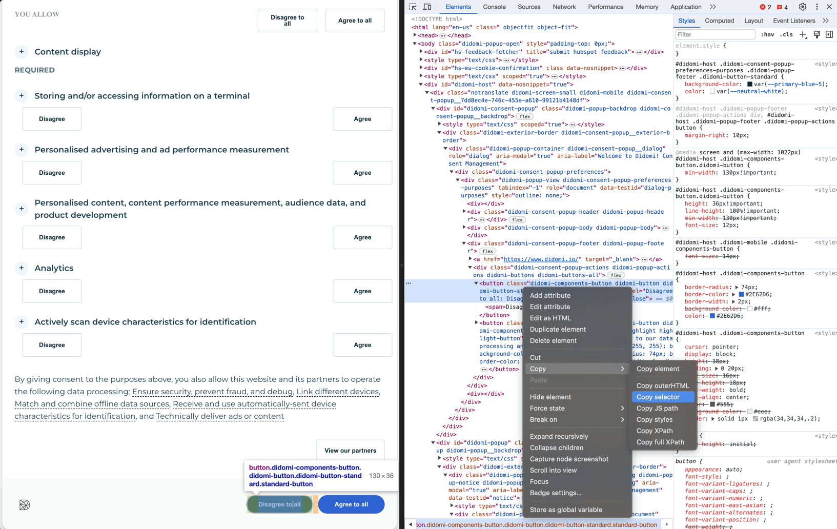 Configuring custom actions - API