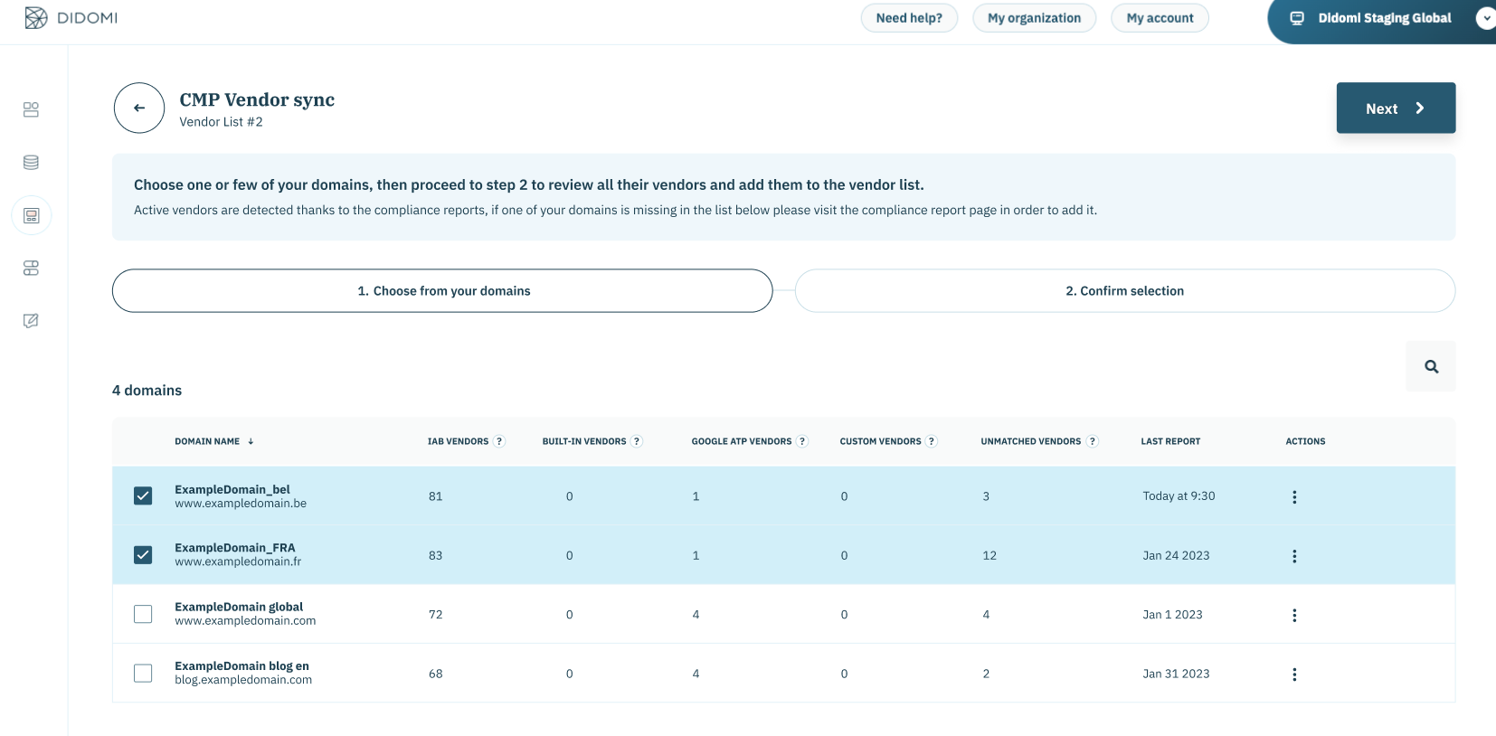 How to use the CMP Vendor Sync