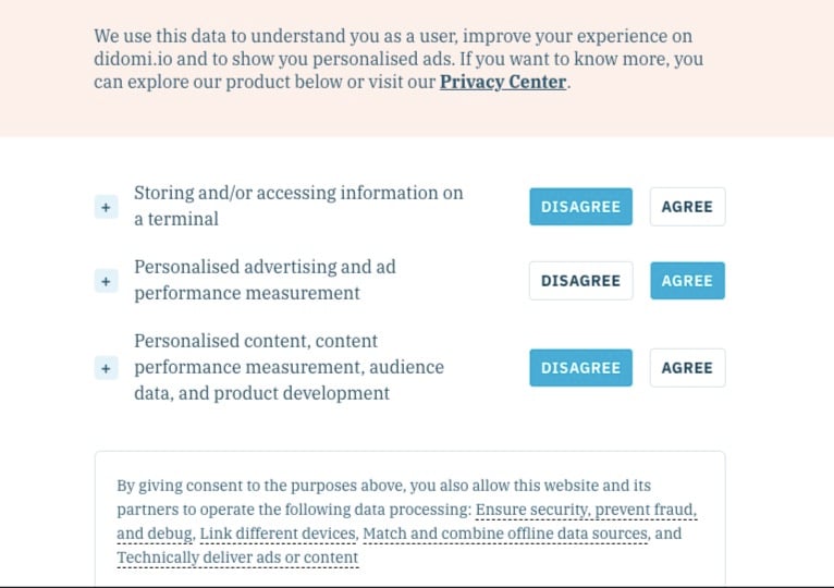 How to check the web implementation of a consent notice?