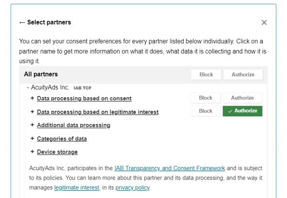 Summary of Purposes/Features: IAB TCF v2.2 (Current Version)